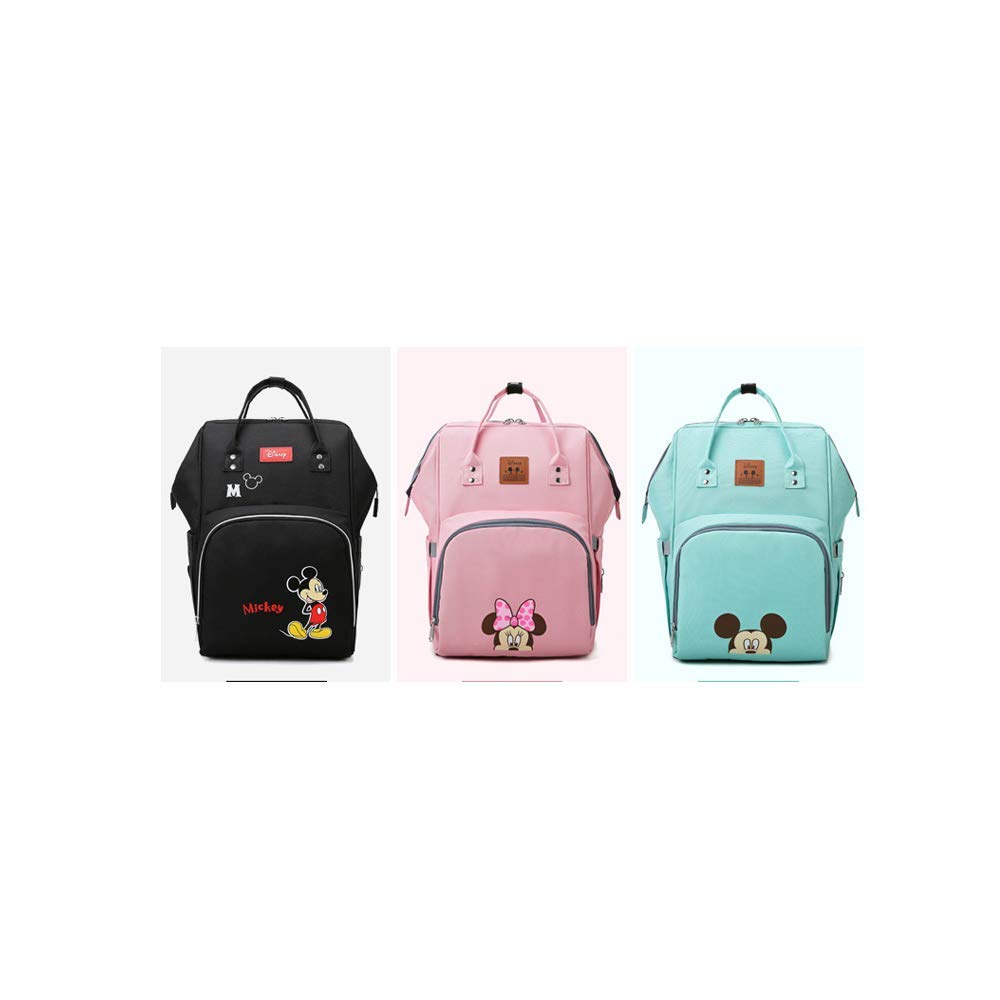 OMGA Mummy Mickey Mouse Diaper Bag Oxford Stylish Nappy Bags With Multi-Function for Baby (pink)