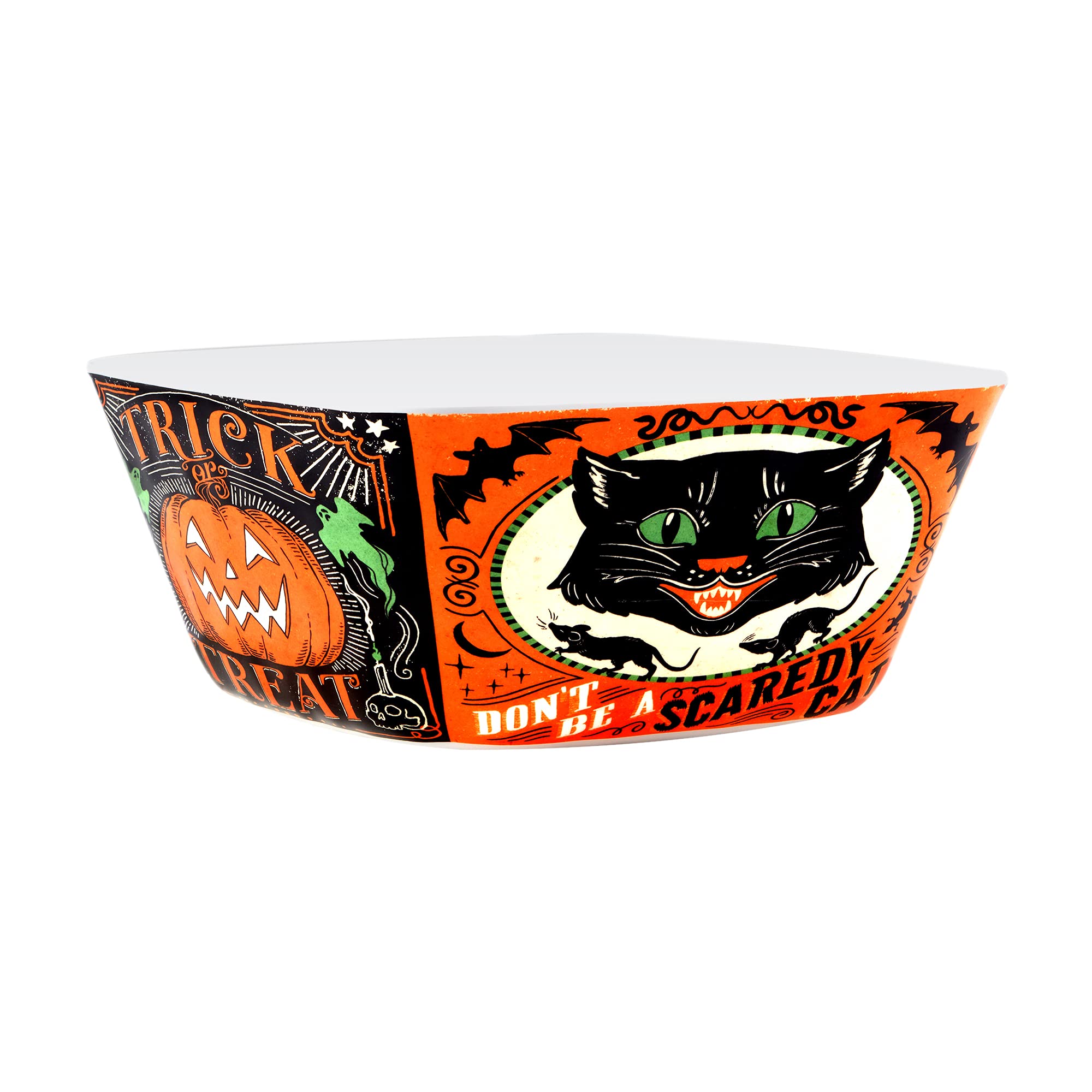 Certified International Scaredy Cat 3 pc. Melamine Hostess Serving Set, Multicolor, Large