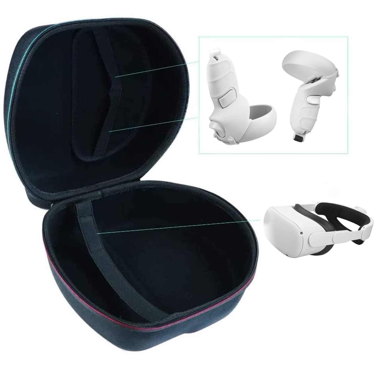 Esimen Carrying Case for Oculus Quest 2 VR Gaming Headset and Controllers Accessories Protective Bag (Black)