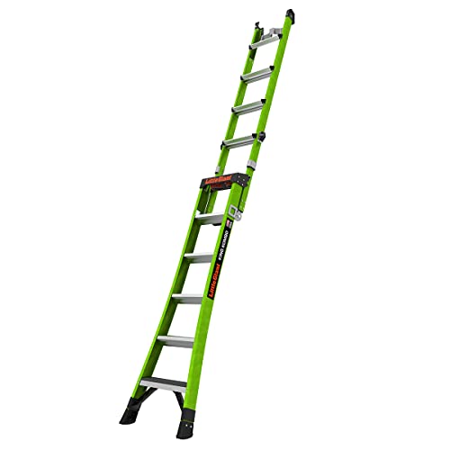 Little Giant Ladders, King Kombo 2.0 XT, Industrial, M6, 6 Ft. A Frame, 10 Ft. Extension, Fiberglass, Type 1AA, 375 lbs Weight Rating, (13936-071), Hi-viz Green