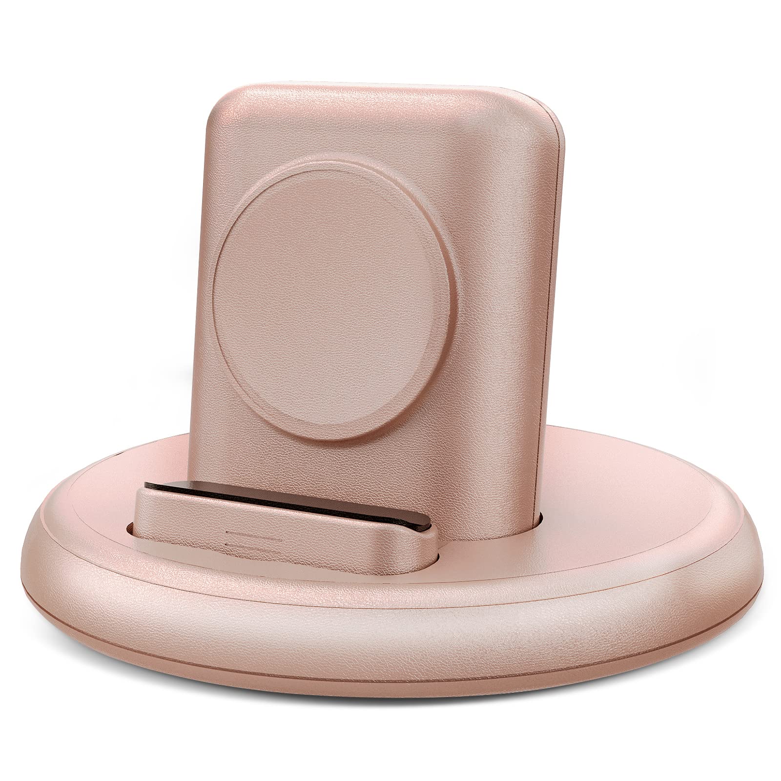 Charging Stand for Apple Watch, GUYARO Magnetic Wireless Charging Station Compatible with Apple Watch Series 8/Ultra/SE/7/6/5/4/3/2/1 Portable iWatch Charger Stand with Charging Cable- Rose Gold
