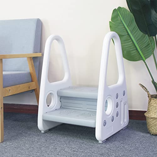 Gupamiga Toddler Step Stool for Kids,Toddler Step Ladder for Step Stool for Bathroom, Kitchen and Toilet Potty Training Learning Helper with Handles (Two Floors)
