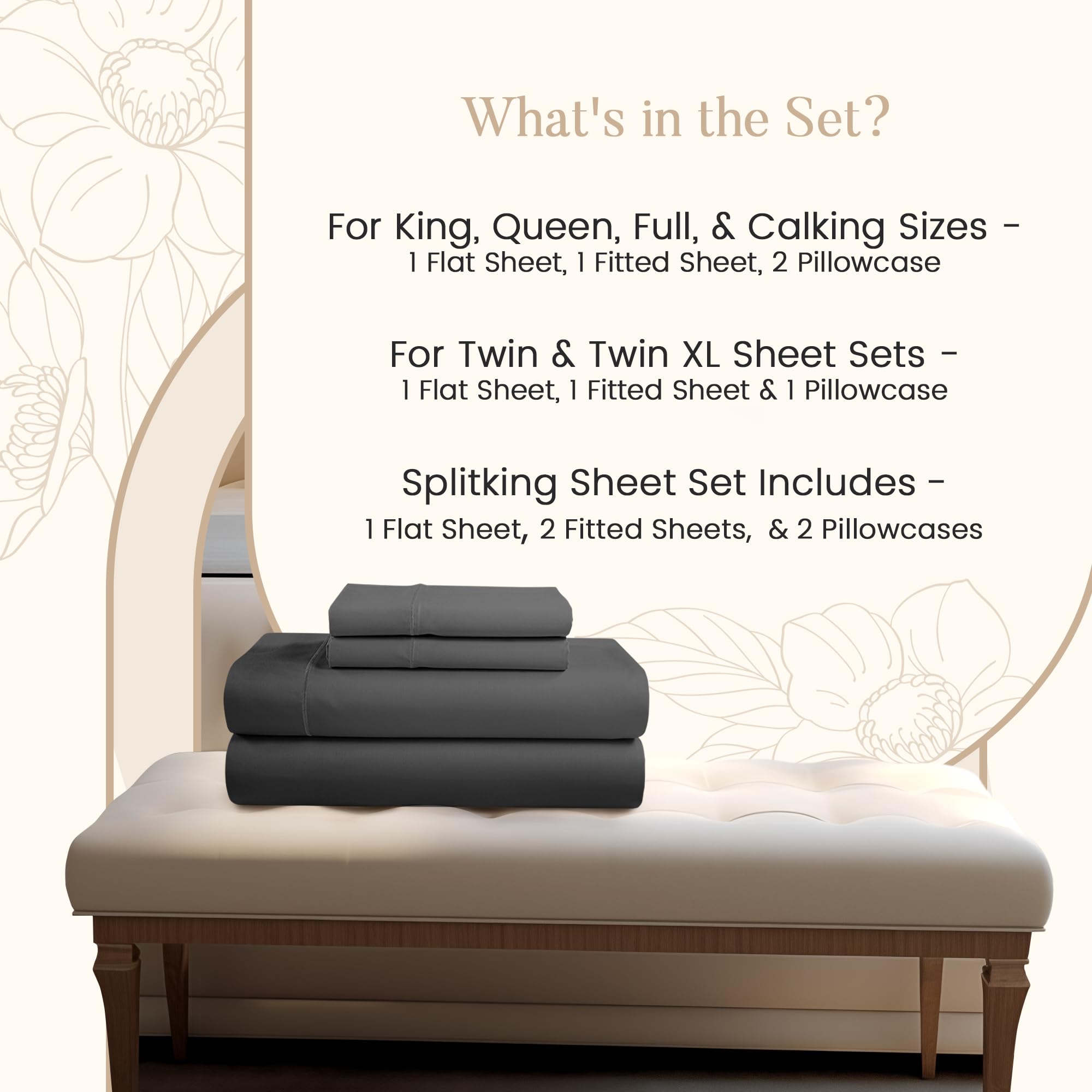 CHATEAU HOME COLLECTION Egyptian Cotton Sheets, 800 Thread Count, Sheets and Pillowcase Set, Sateen Weave Twin Sheets, Dorm Room Essentials for College Students Girls, Cotton Sheets - White