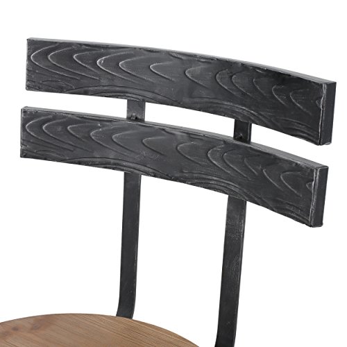 Christopher Knight Home Alanis Firwood Barstool, 39", Black Brush Silver