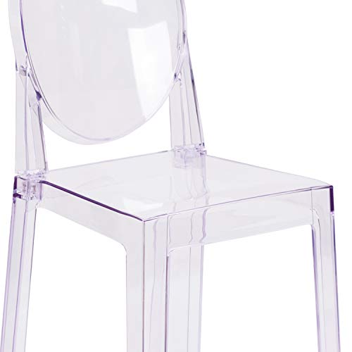 Flash Furniture Revna 4 Pack Revna Ghost Chair with Oval Back in Revna Transparent Crystal
