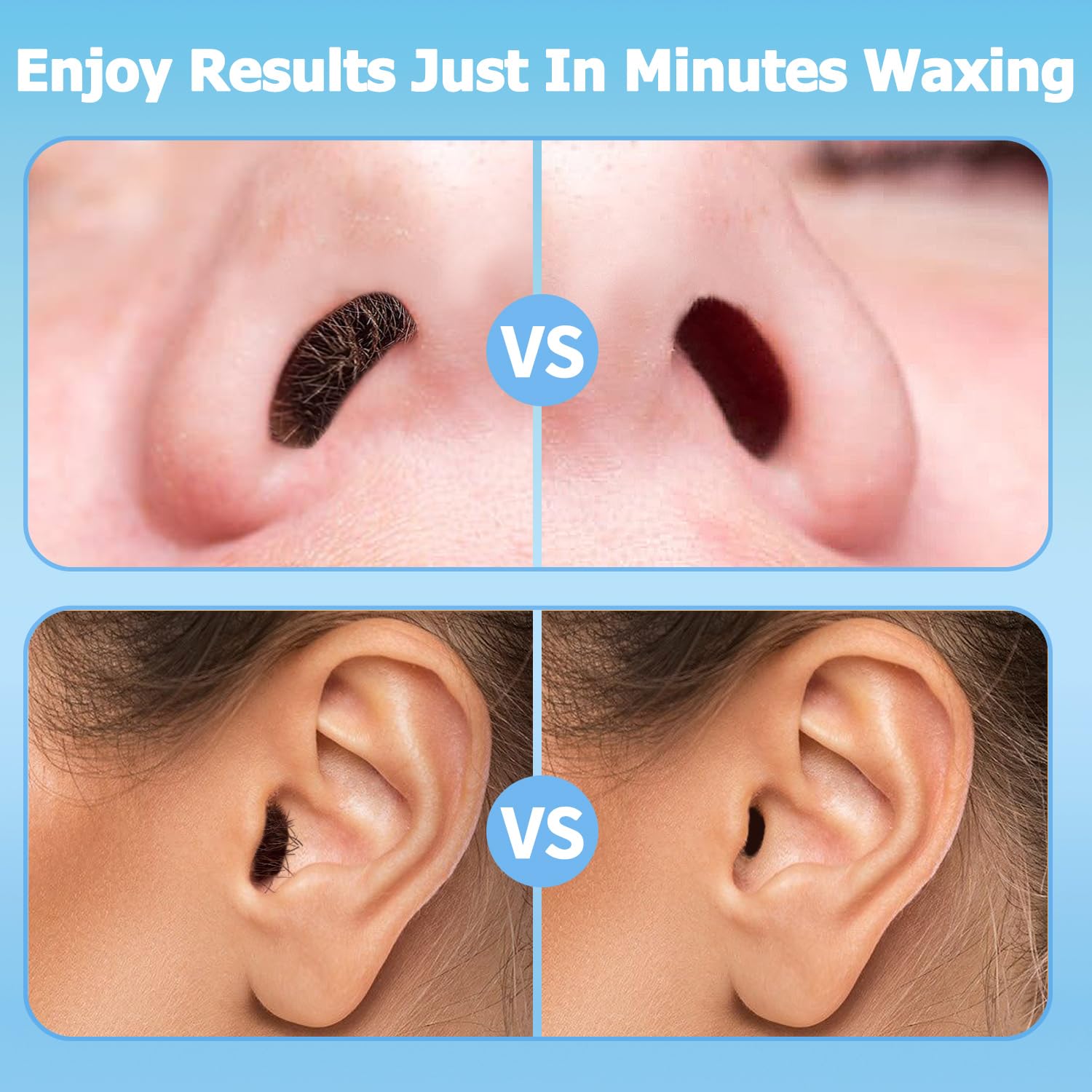 Nose Wax Hair Removal Kit by CoFashion | 100g Wax, 30 Applicators (15-30 Uses) | Painless, Quick & Easy for Men | 15 Mustache Guards, 1 Silicone Cup