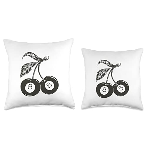 Billiard Fruit Billiard Ball Fruit Cherries Throw Pillow, 18x18, Multicolor