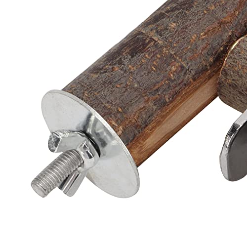 Bird Feeding Bowl Bird Feeding Dish Cup Stainless Steel Bowl with Wood Bird Stand Perch for Parakeet Budgies Lovebirds and Parrot