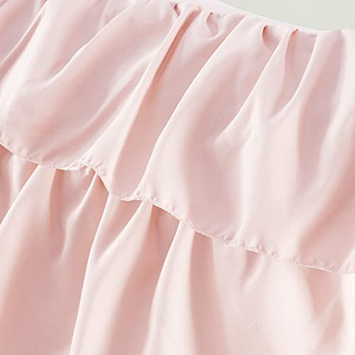 Intelligent Design Cozy Comforter Casual Waterfall Multi Layer Ruffle All Season, Hypoallergenic Cover, Soft Bedding Set with Matching Sham, Decorative Pillow, Twin/Twin XL(68"x90"), Blush