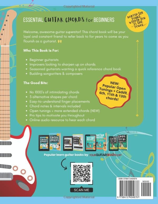 Essential Guitar Chords for Beginners: Easily Learn the Most Popular Chords Used in Your Favourite Songs with Lessons & Online Audio (Learn Guitar Books for Beginners +)