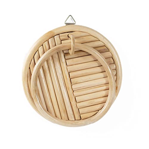 BemiaoCrafts Rattan Towel Ring Wicker Decorative Wall Mounting Handmade Round Hanging Towel Holder Circle Towel Rack Natural Holder Hanger Rack for Bath & Household