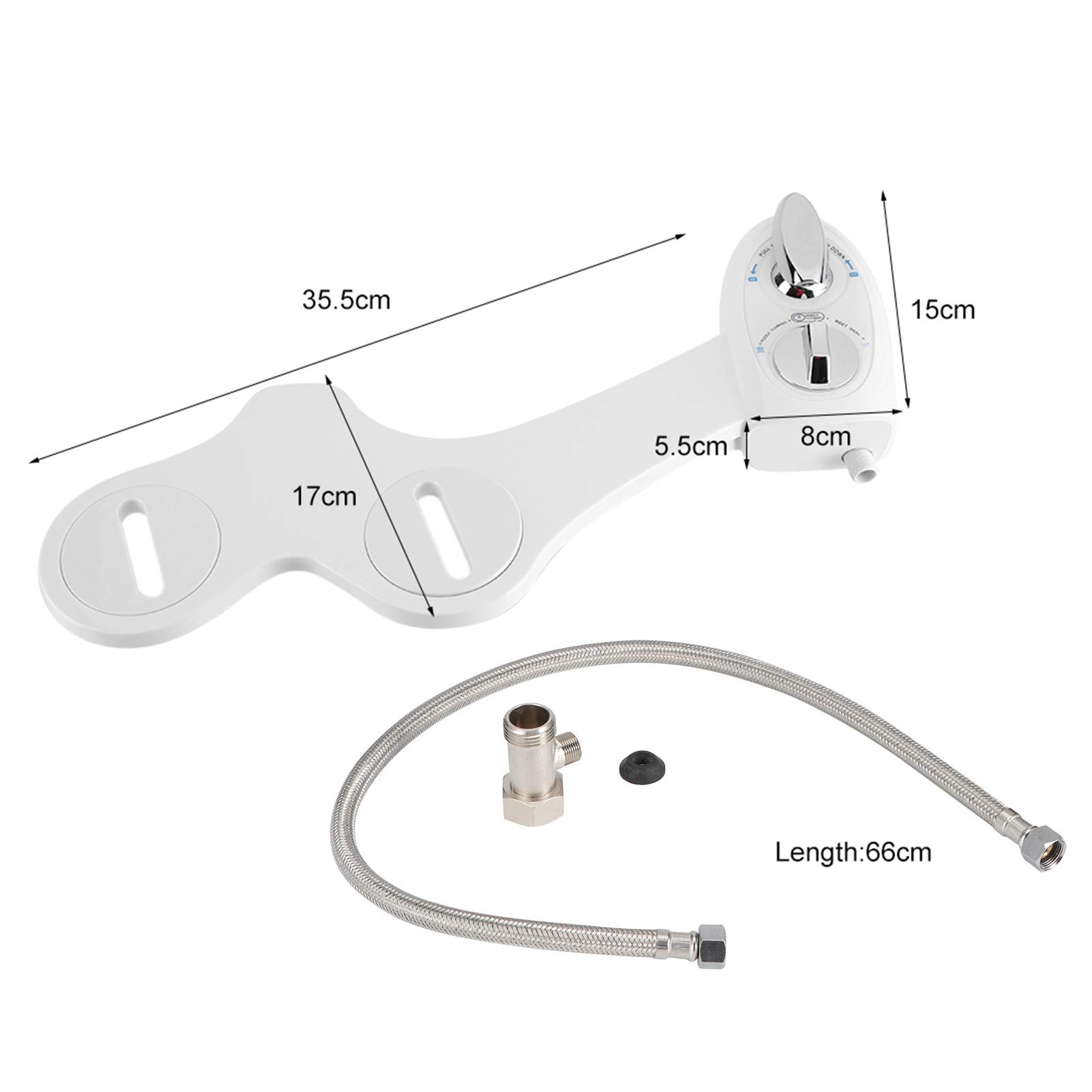 Bidet Attachment for Toilet Seat, Fresh Water Bidet Attachment Adjustable Water Pressure, Rear and Feminine Wash Self-Cleaning Attachment