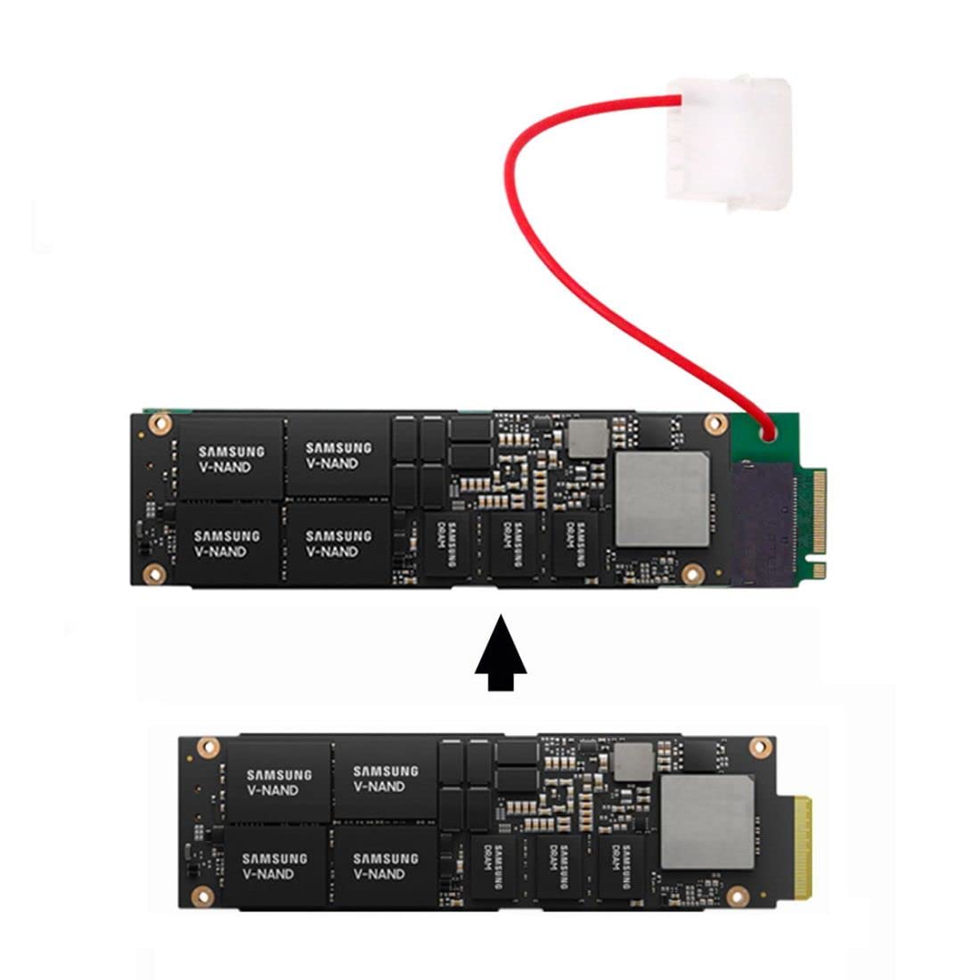 chenyang CY EDSFF 1U Short SSD E1.S Ruler GEN-Z to M.2 NVMe NGFF M-Key 4X Host Carrier Adapter with Power