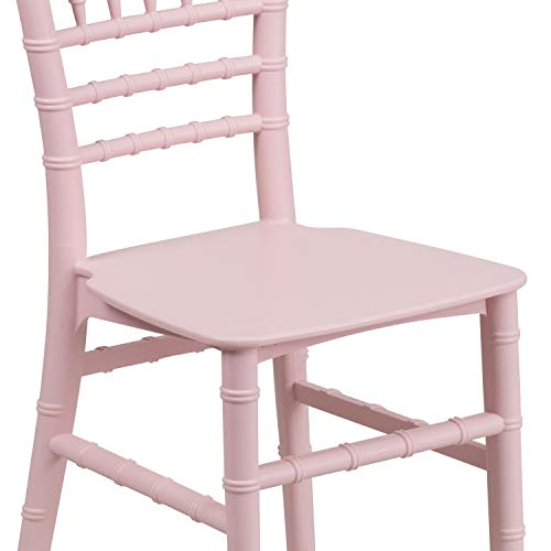 Flash Furniture Child’s Pink Resin Party and Event Chiavari Chair for Commercial & Residential Use