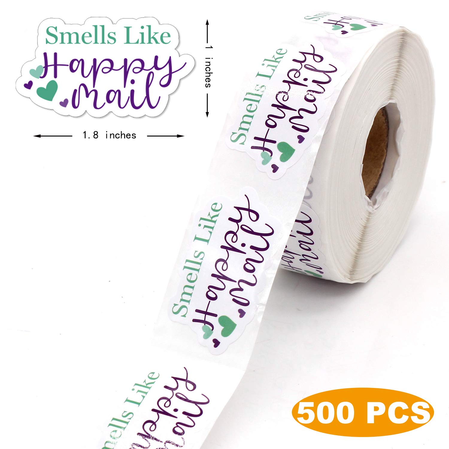 Muminglong 1.5 Inch Smells Like Happy Mail Stickers, Small Shop Stickers, Small Business, Thank You Sticker,Packaging Sticker, 500 PCS
