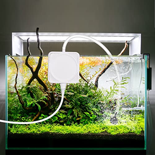 BinChang Mini Air Pump for Fish Tank, Quiet Aquarium Air Pump 1 Watt Energy Saving with Accessories 1-15 Gallon