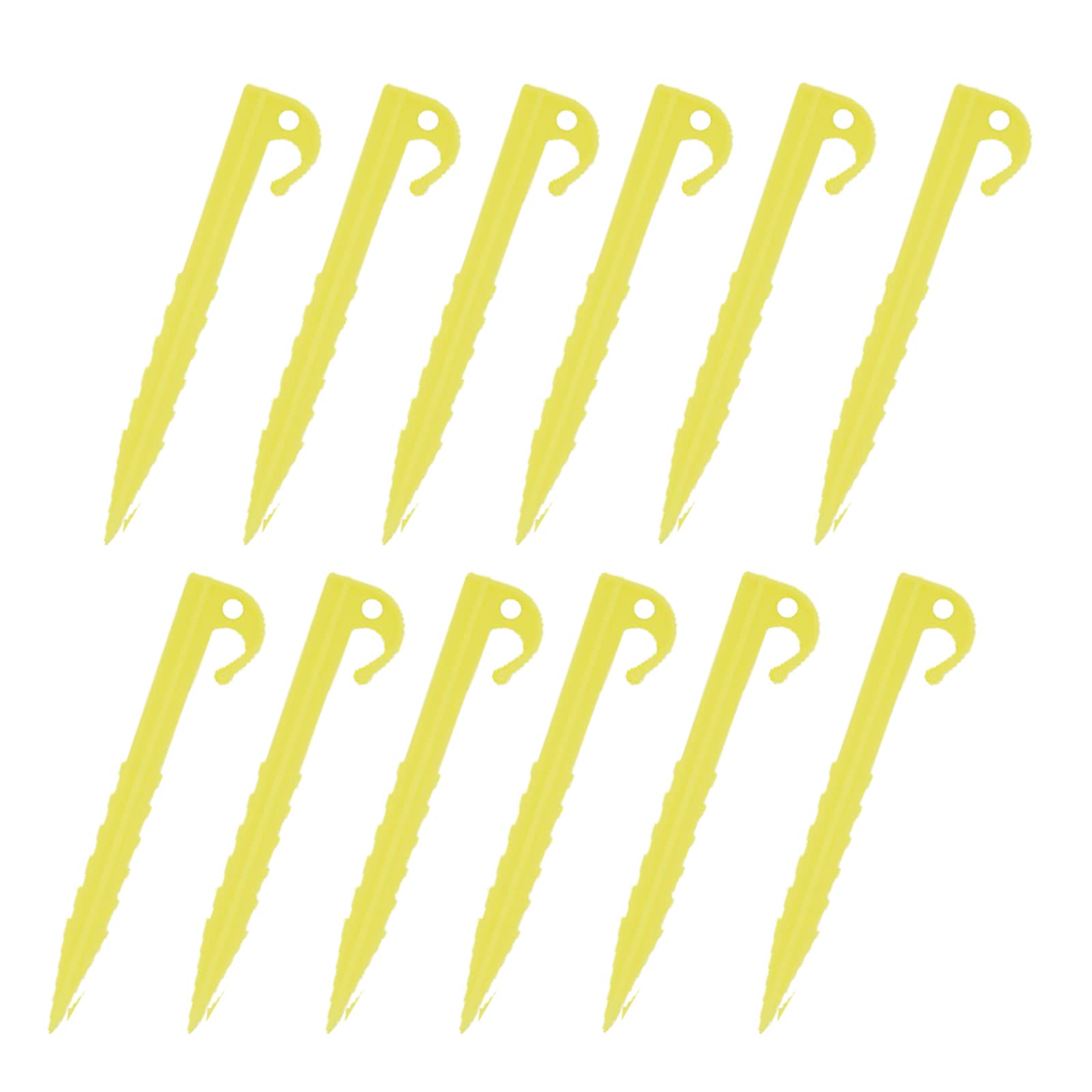 Airoads Tent Pegs Garden Stakes, 5.9'' 12 Pack Durable and Strong Plastic Tent Stakes for Beach Mat, Camping, Hiking, Garden