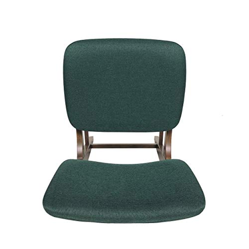 Christopher Knight Home Luella 42" Wooden Bar Chair with Fabric Seats (Set of 2), Dark Green and Walnut Finish