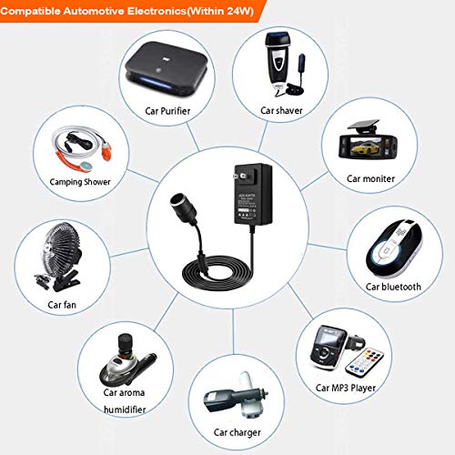 ABLY AC to DC Converter 2A 24W Car Cigarette Lighter Socket 100-250V to 12V AC/DC Power Adapter for Car Charger MP3 Player Car Telephone Automotive Razor etc.