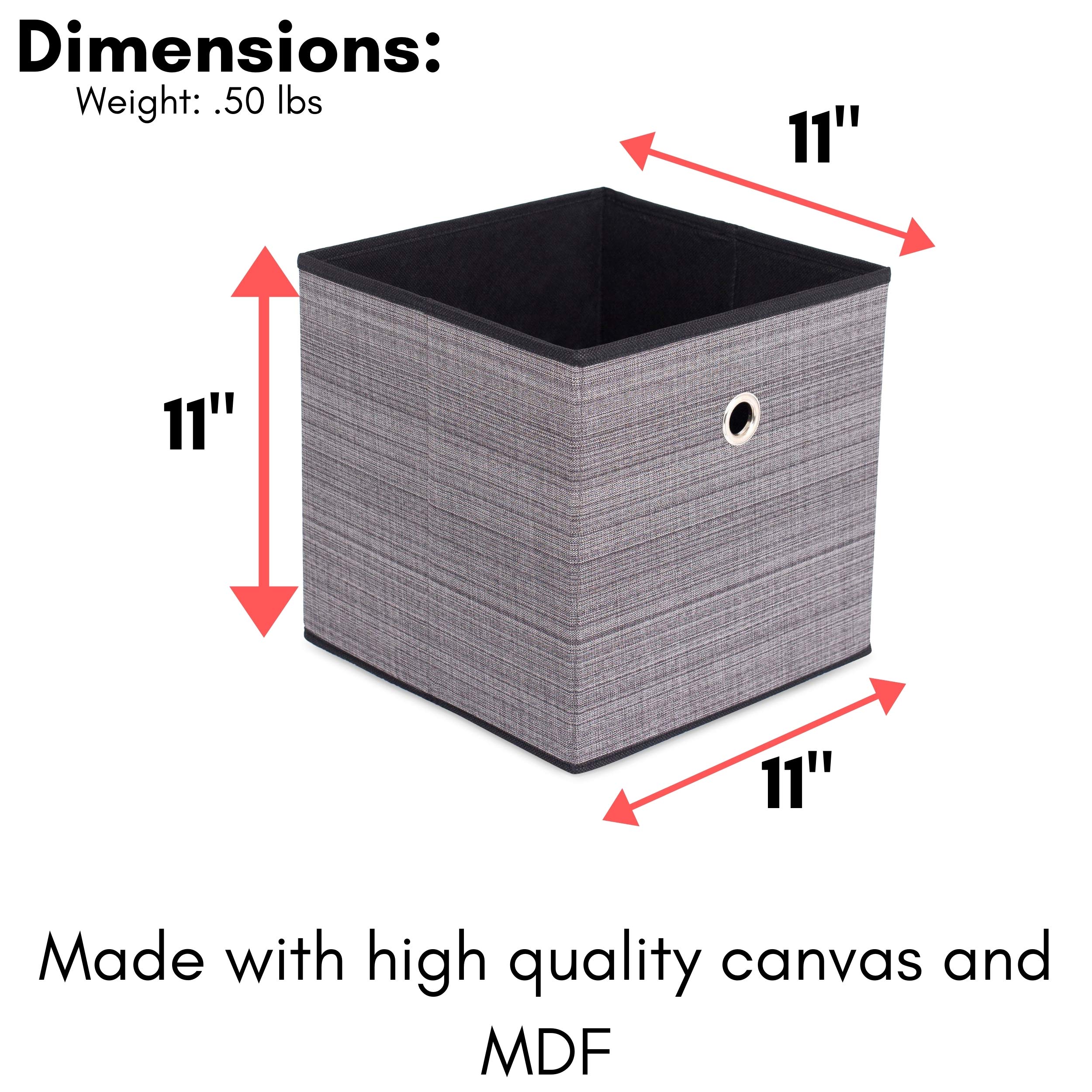 Internet's Best Canvas Storage Bin - 2 Pack - Grey - Box Container