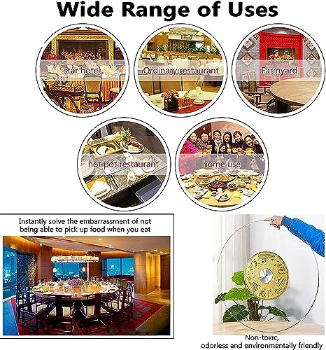50-110cm Tempered Glass Lazy Susan Turntable, Dining Table Centerpiece Large Tabletop Rotating Tray, Round Tabletop Rotating Serving Tray (Size : 110cm/43.3inch)