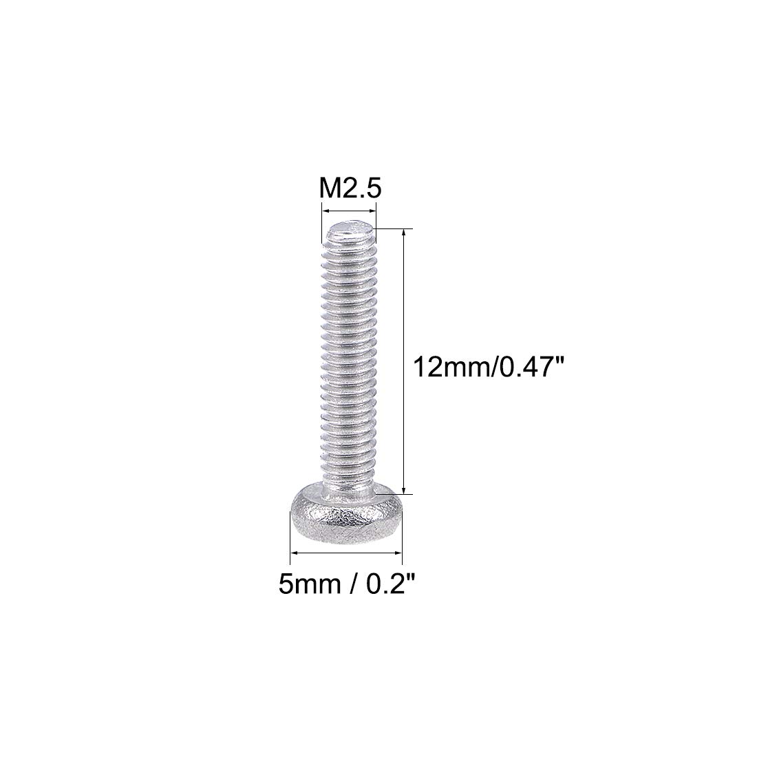 uxcell M2.5x12mm Machine Screws Pan Phillips Cross Head Screw 304 Stainless Steel Fasteners Bolts 60Pcs