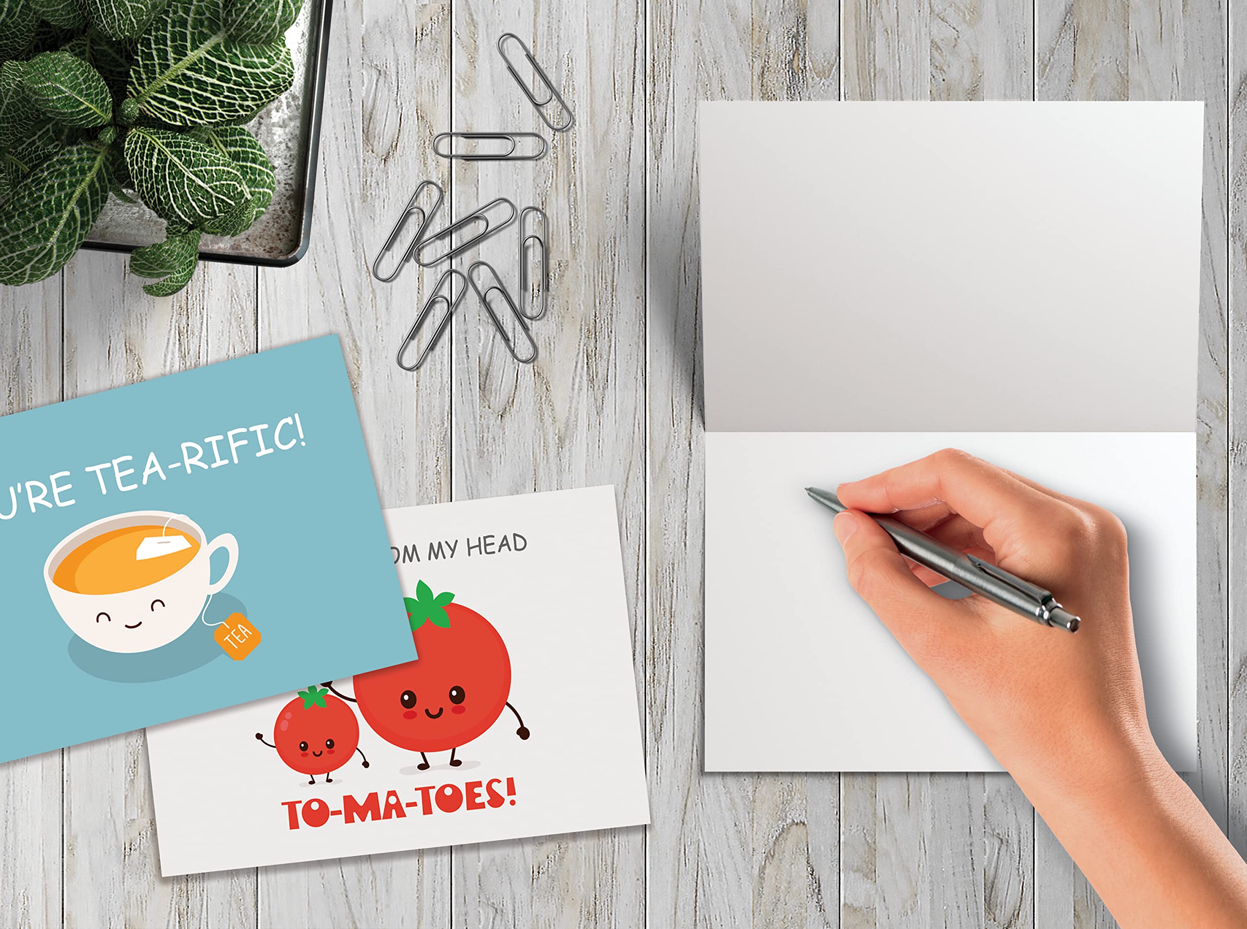 Better Office Products 50 Pack Funny Thank You Cards, 4 x 6 in with Envelopes, Funny Pun Notecards, 10 Cover Designs, 50 Count Boxed Set