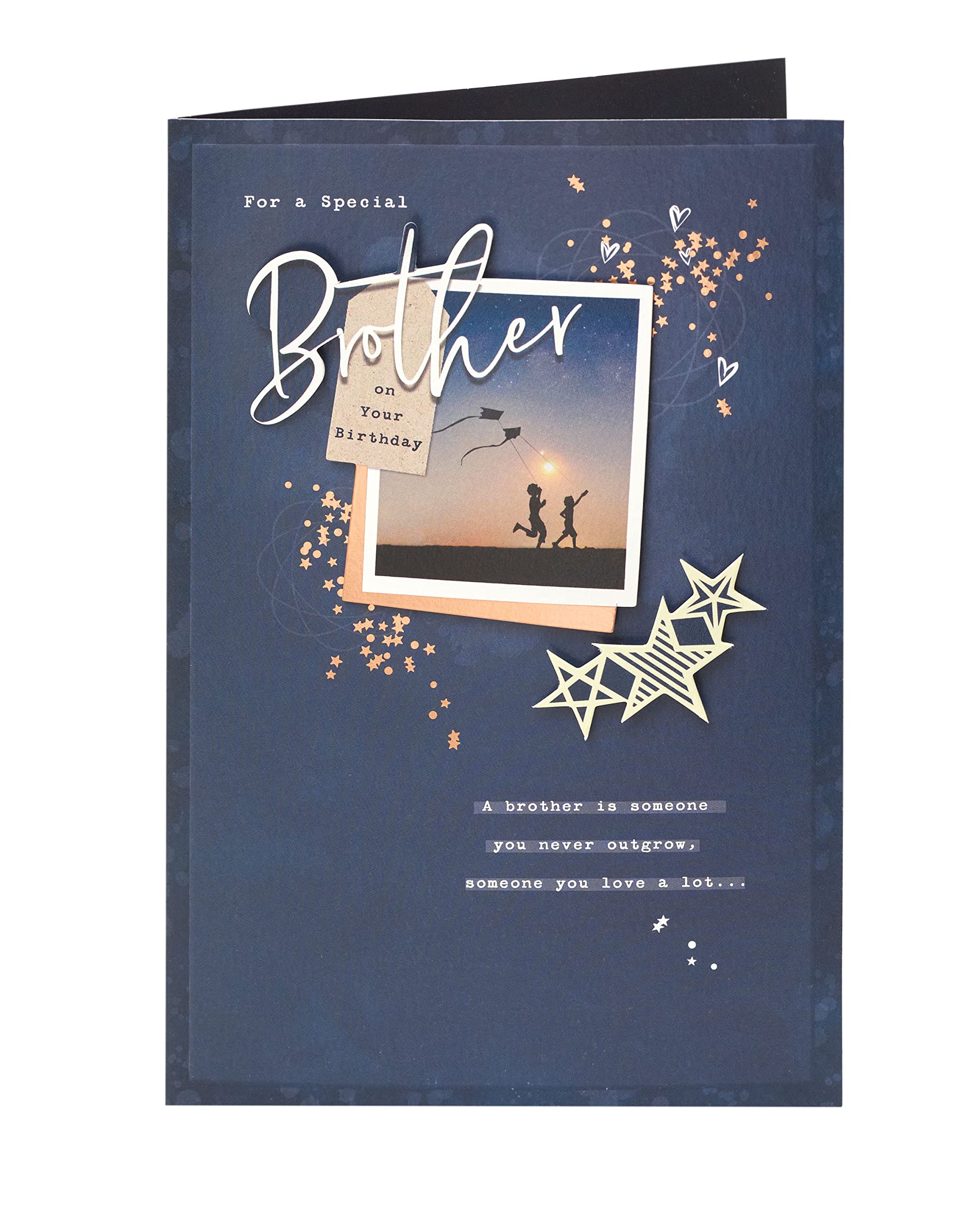 UK Greetings Birthday Card for Brother - Sentimental Design, Black, 149mm x 229mm