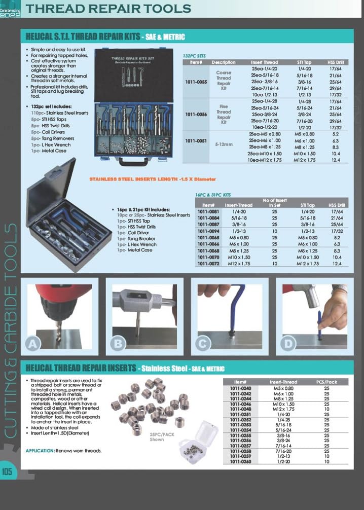 HHIP 1011-0018 18 Piece High Speed Steel Tap and Drill Combo Set