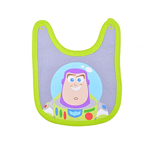 Disney Baby-Boys 1 Buzz Lightyear Toy Story Creeper and 2 Buzz Bibs To Attach To The Creeper, White/Gray, 3-6 Months (3-Piece)