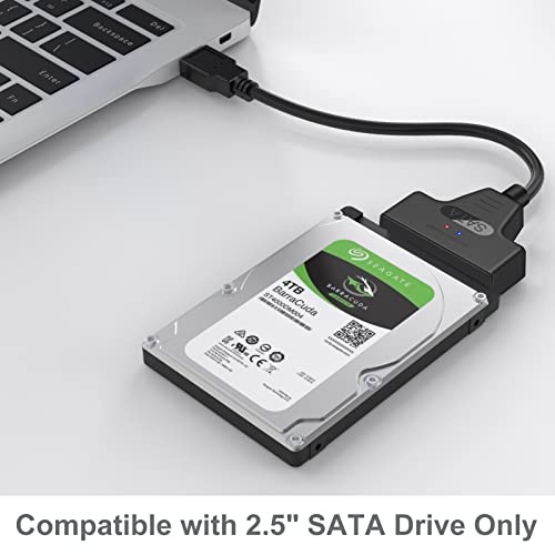 EYOOLD SATA to USB 3.0 Adapter Cable for 2.5 inch Hard Drive HDD/SSD Data Transfer, External Hard Drive Converter Support UASP (Black)