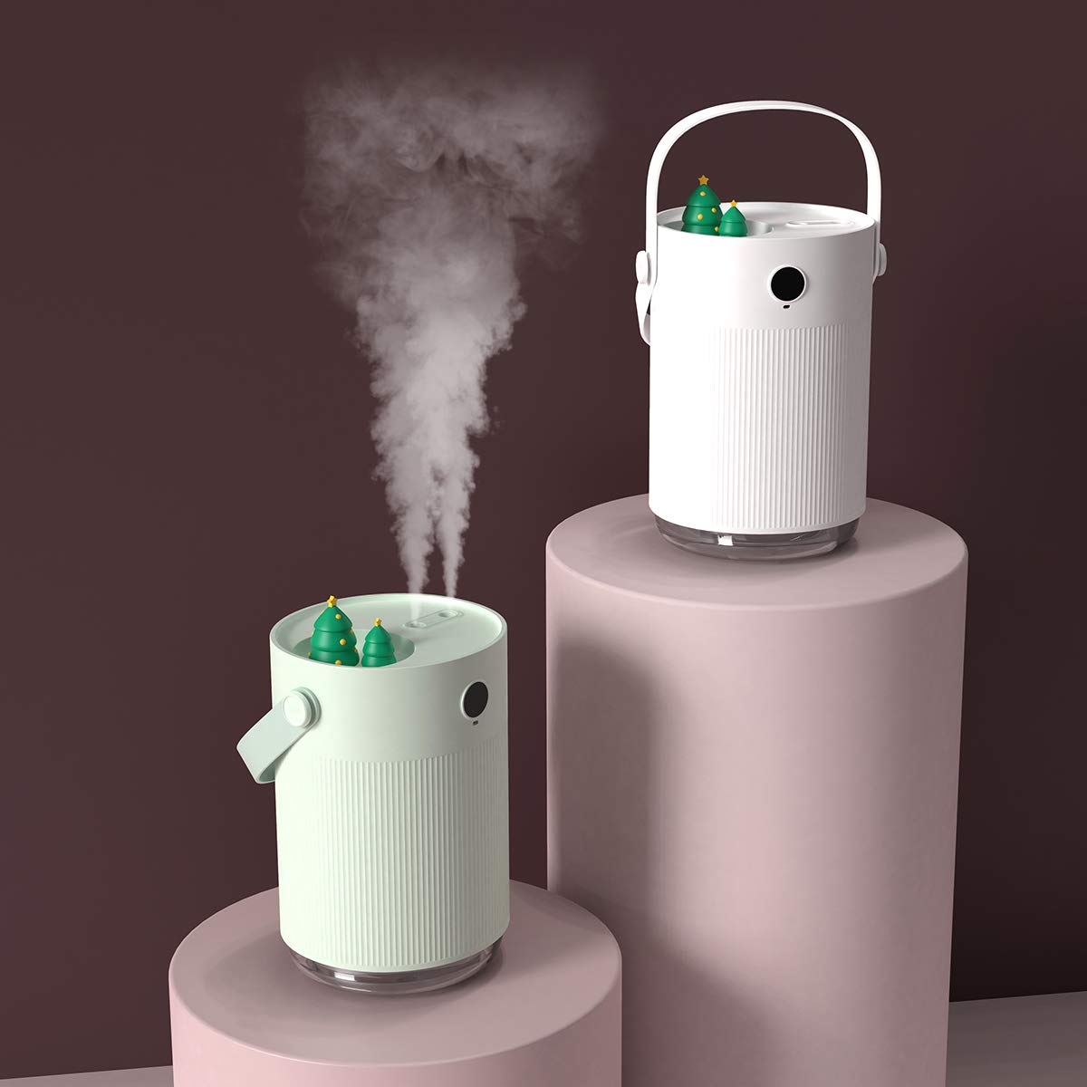 AmuseNd Humidifier for Bedroom, 1L Ultrasonic Cool Mist USB Humidifier, Auto Shut-Off, Humidity display, 3 Mist Modes Quiet Humidifier for Bedside Home Baby room Office.