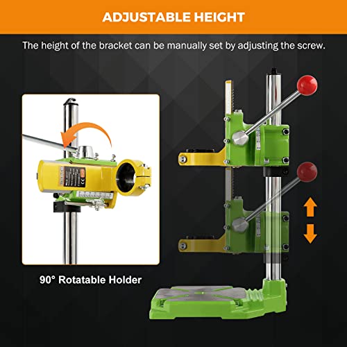BEAMNOVA Drill Press Stand for Hand Drill Benchtop Industrial Kit Tool Holder 90 Degree Clamp Workbench Repair Tool