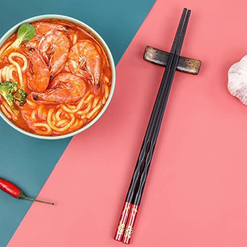 HuaLan Fiberglass Chopsticks Series - Japanese Non-Slip Chopstick, Reusable Chop Sticks Dishwasher Safe, 5 Pairs, Gift Set, 9.9 Inches