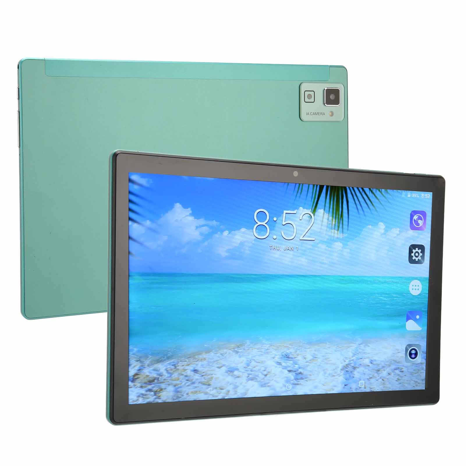 Airshi HD Tablet, 4G Network US Plug 100β240V 10.1 Inch Portable Tablet Support Fast Charging Dual Speakers for Work (Green)