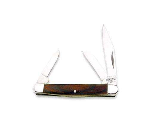 Bear & Son 233R Rosewood Three-Blade Small Stockman Slip Joint Knife, 2 7/8-Inch