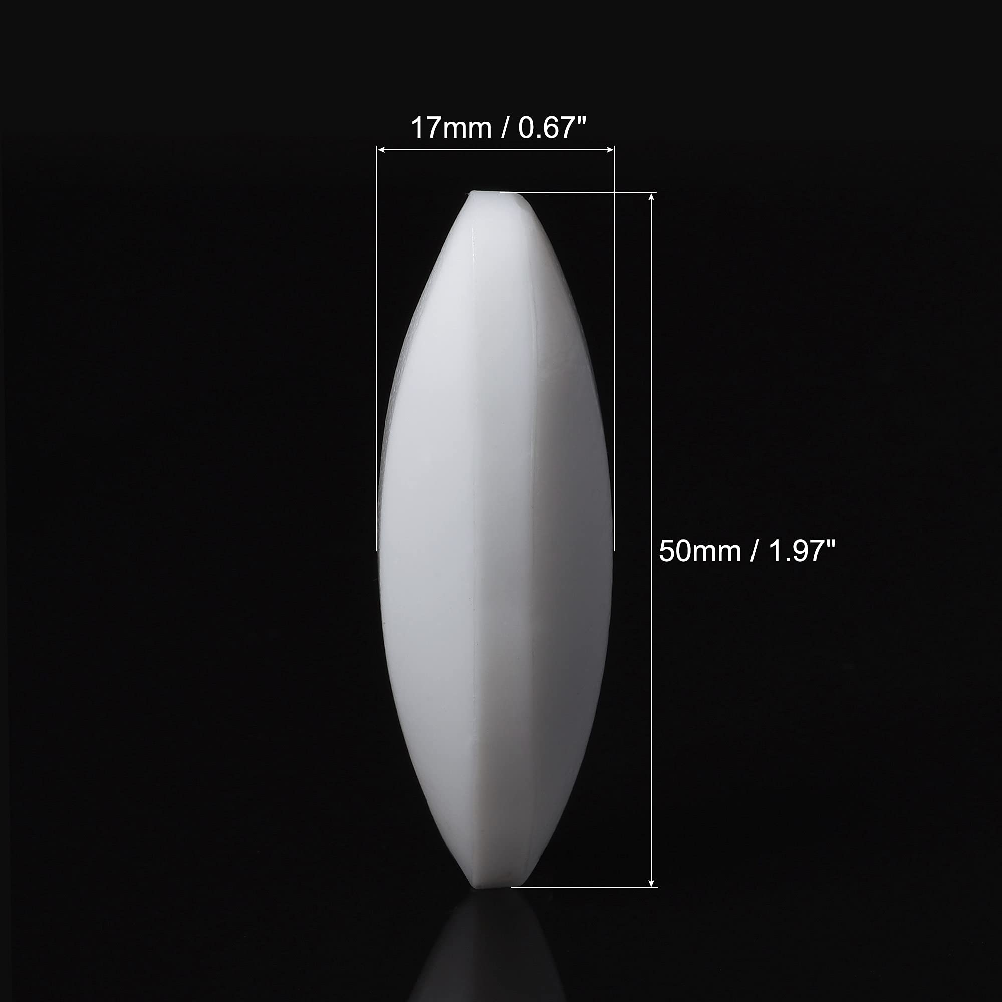 MECCANIXITY Magnetic Stirrer Mixer Stir Bar Rod 60mm(2.36") Olive Shape PTFE Coating Magnet White for Laboratory