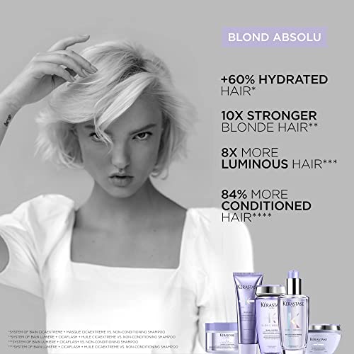 KERASTASE Blond Absolu Cicaflash Conditioner | For Bleached, Highlighted, and Damaged Hair | Repairs and Nourishes | Protects Against Breakage | With Hyaluronic Acid | 2.5 Fl Oz