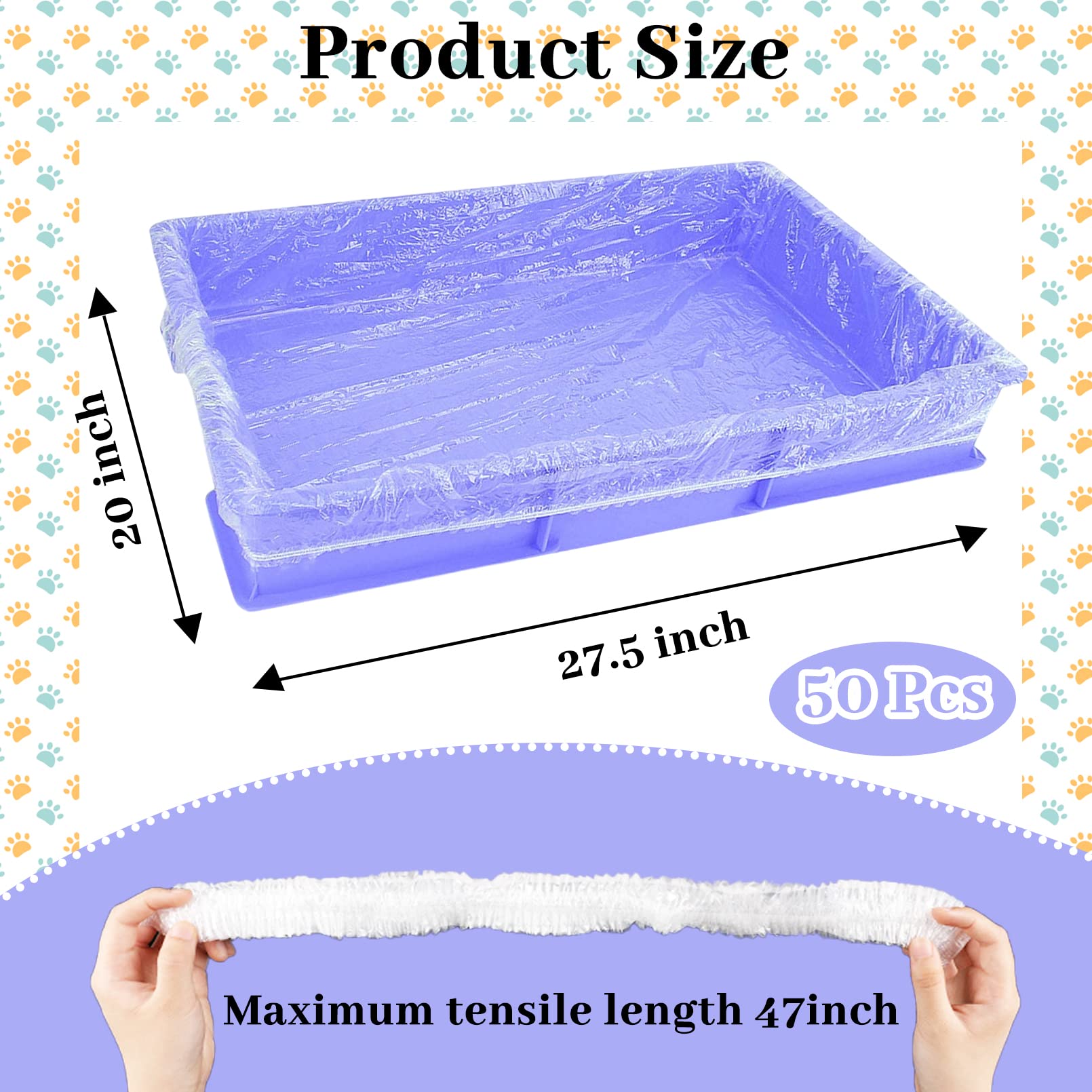 BNOSDM 50 PCS Disposable Rabbit Cage Liner Plastic Guinea Pig Cage Bedding Hamster Litter Pan Bags Universal Toilet Film for Bunny Ferret Chinchilla Hedgehog Small Animal
