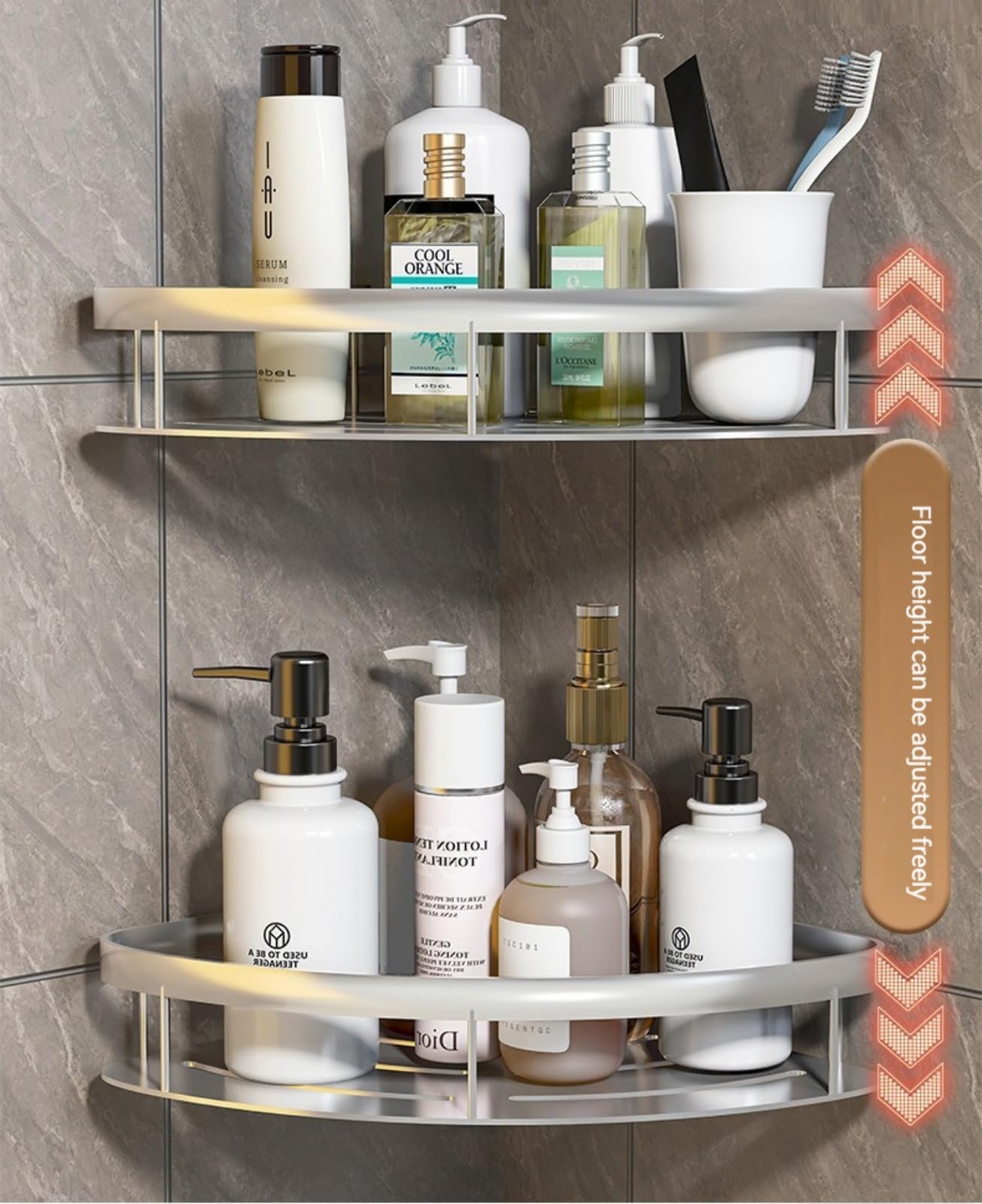 MXITA Corner Shower Caddy,Adhesive Shower Corner Organizer Shelves,Bathroom Shower Organizer Shelves,No Drilling, for Toilet, Bathroom, Dorm and Kitchen 2 Pack (black)
