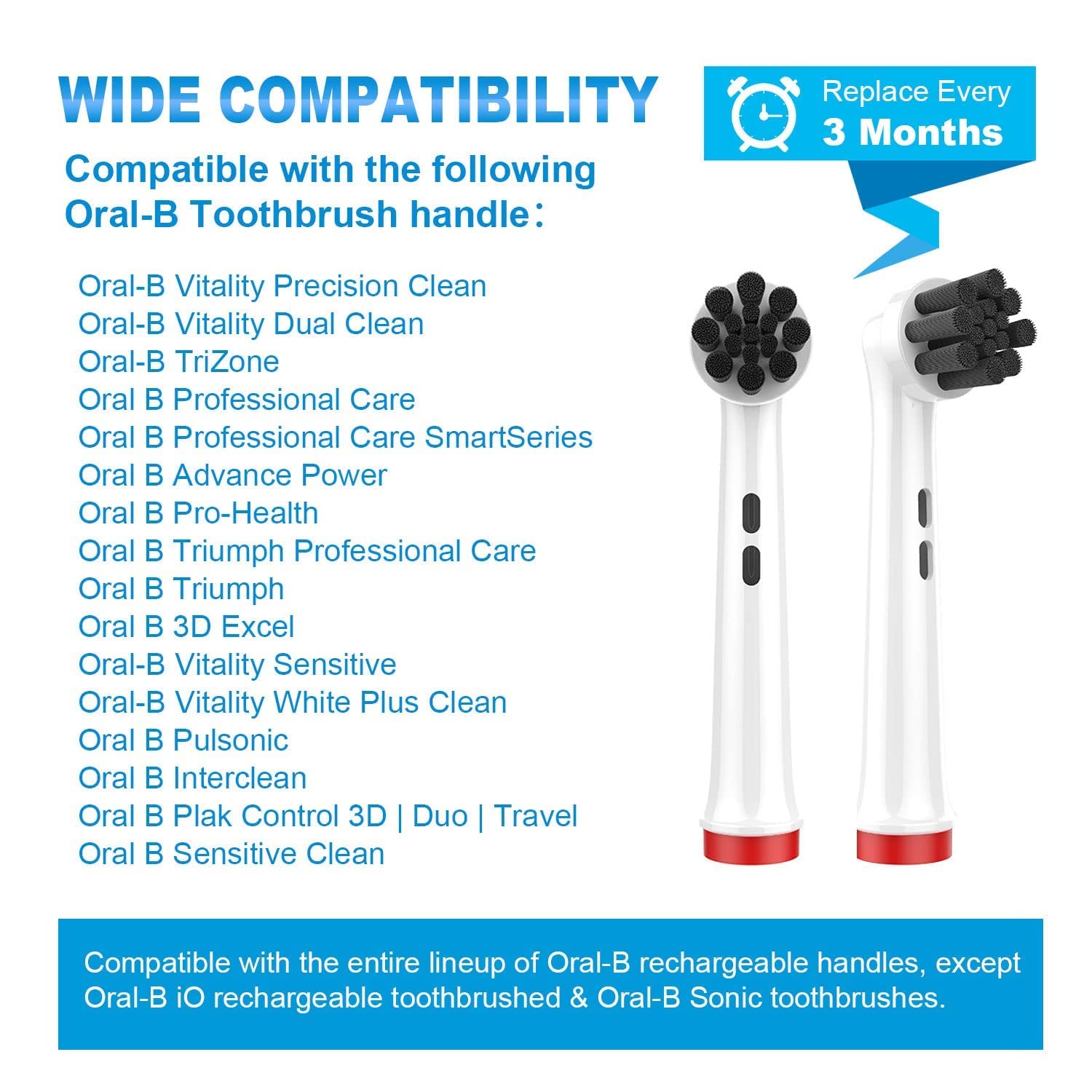 Charcoal Replacement Toothbrush Heads 12 Pk for Oral B Electric Toothbrush with 2 Pk Brush Heads Replacement Protection Covers