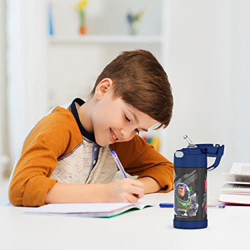 Disney Pixar Lightyear THERMOS FUNTAINER 12 Ounce Stainless Steel Vacuum Insulated Kids Straw Bottle