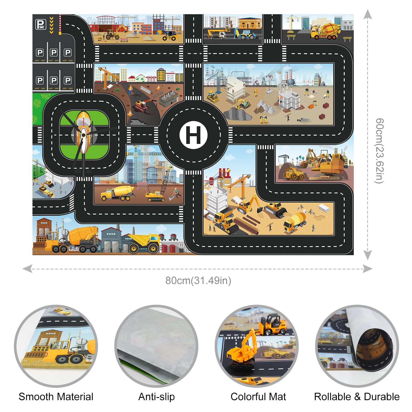 Coolplay Construction Vehicle Toy Set, Little Die Cast Car Toy Forklift, Bulldozer, Excavator, Mixer, Dump Truck Toy for Kids 3 4 5 6 Years Old