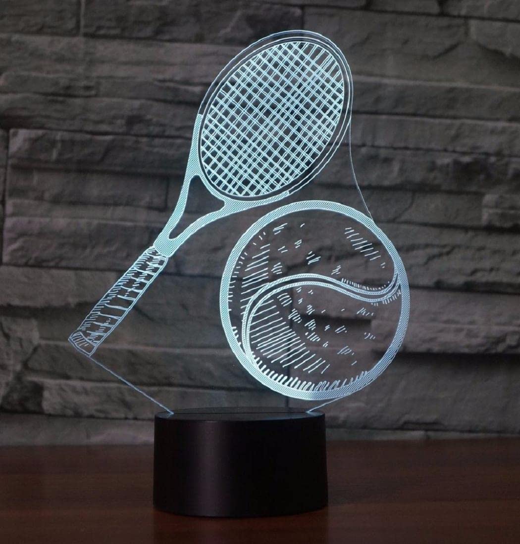 FXUS 3D Tennis Night Light Remote Control Touch Switch 16 Color Change LED Table Desk Lamp Home Decoration Toy Birthday Children Gift