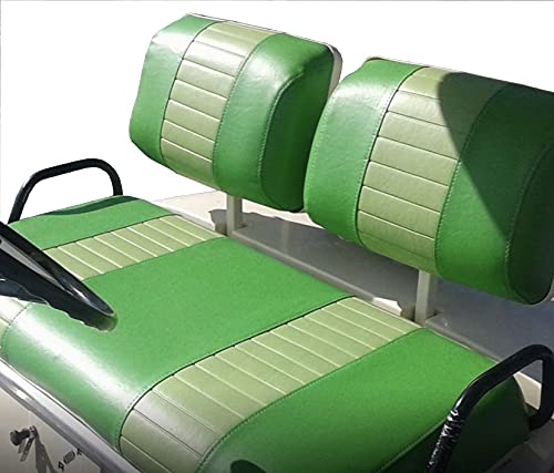 Club Car Pre 2000 "STAPLE ON" Golf Cart Seat Cover With Matching Rear Facing Seat Cover (2 Stripe)