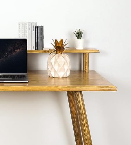 BAROKKO Solid Wood Desk 46"; Computer Desk;Home Office Desk with Monitor Shelf