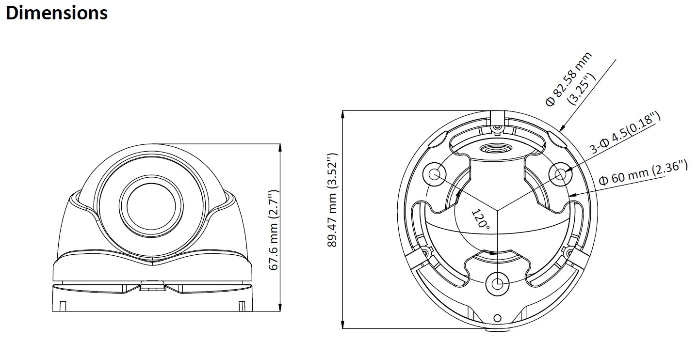 Hikvision Turbo HD Analog 1080P/2MP 4-in-1 IR Turret Camera DS-2CE56D0T-IRMF(2.8mm)