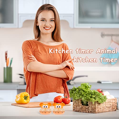 Beaupretty Cartoon Mechanical Kitchen Cooking Timer: Cute Puppy Animal Wind Up Timers 60 Minutes Clock Loud Alarm Counters Manual Study Timer Kitchen Utensil for Adults