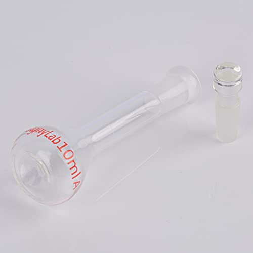 stonylab Glass Volumetric Flask Class A with Glass Stopper, Borosilicate Glass Heavy Wall Volumetric Flask Tolerance ±0.02 ml, 10 ml