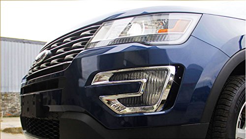 ABS Chrome Car Front Fog Light Lamp Cover Trim Trims Fit For Ford Explorer 2015 2016 2017